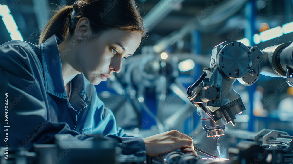 In modern production, the operator controls a manipulator robot with ...