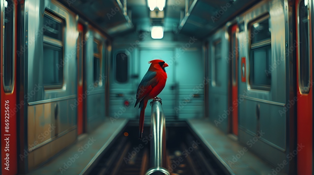 Surreal Cardinal Train Operator Navigating Subway Tunnel Stock Photo ...