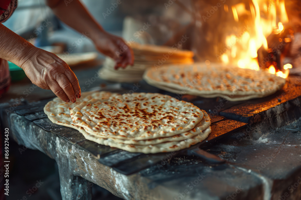 Woman cooking matzo brei in the kitchen for Passover, traditional ...