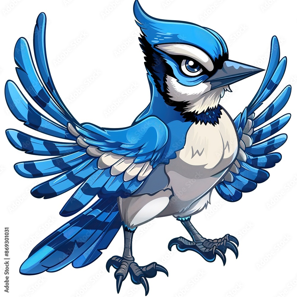 Blue Jay superhero cartoon isolated whitebackground Stock Illustration ...