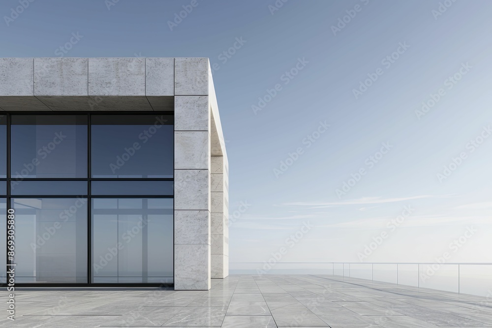 Luxury glass building with modern architecture and sleek design stands ...