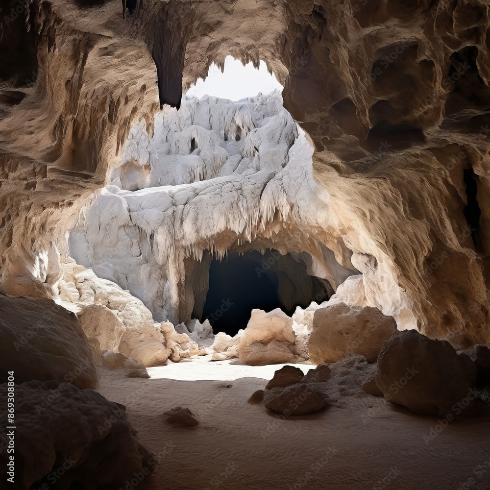 cavern a natural underground cavity formed in limestone or other Stock ...