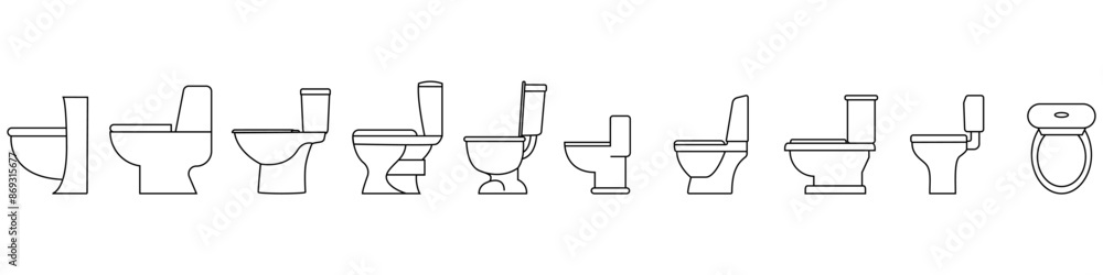 Toilet icon vector set. WC illustration sign collection. Bathroom ...