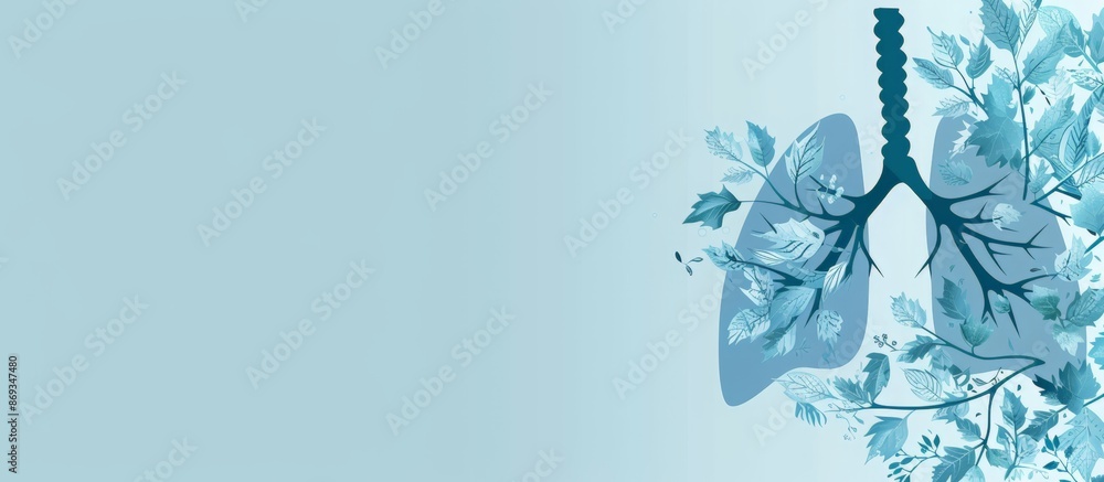 ภาพประกอบสต็อก World Lung Cancer Day banner design with a blue ...