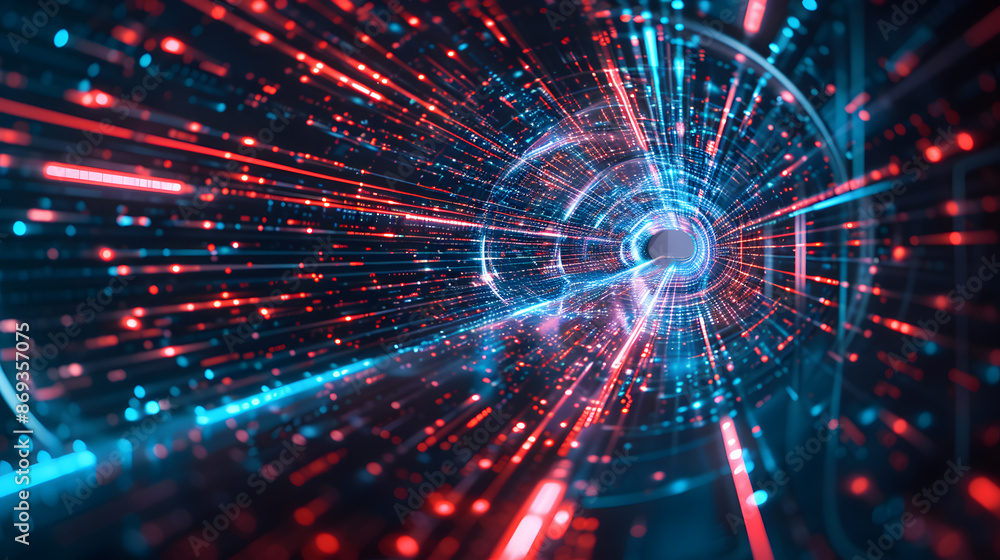 Abstract futuristic cyberspace with binary code, matrix background with ...