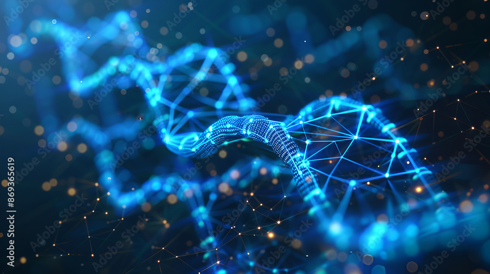 abstract technology science concept finger pointing DNA genes genetic ...