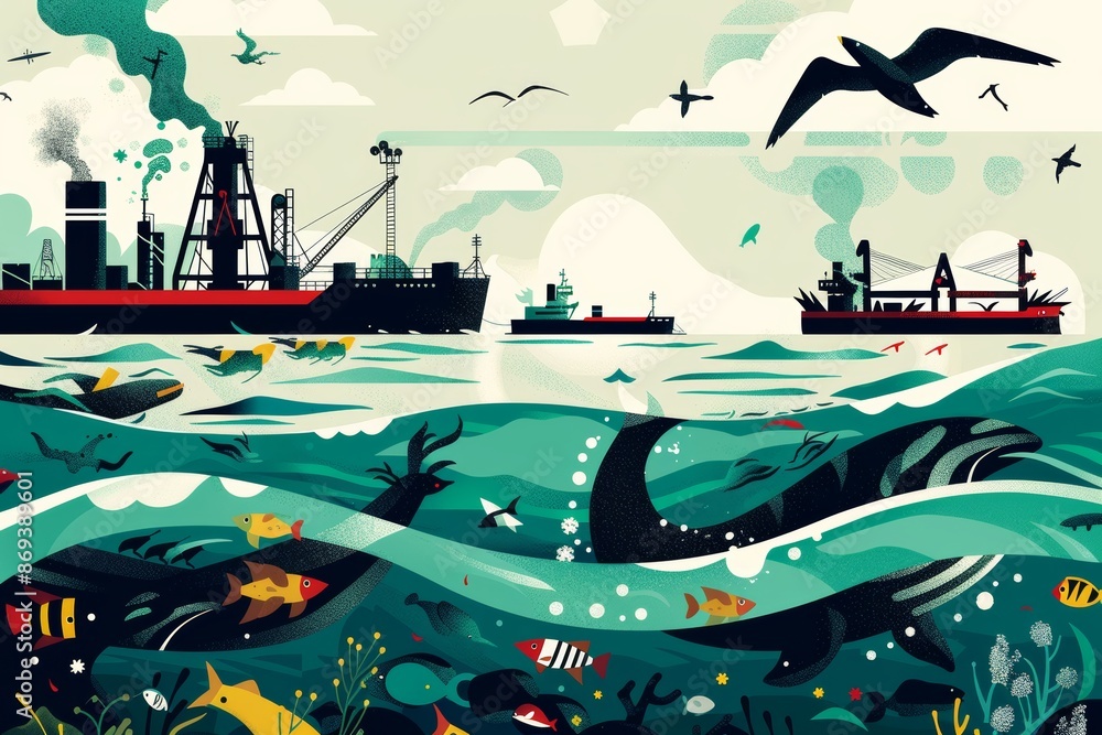 environment challenges by marine ports, oil spills, habitat degradation ...