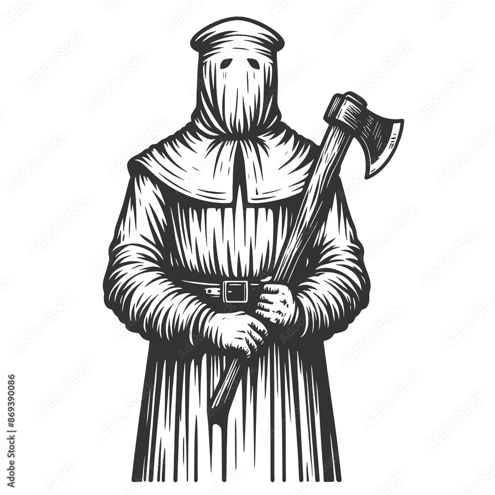 Grim Reaper executioner with Axe sketch engraving generative ai ...