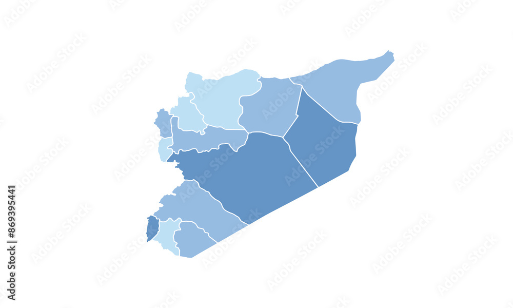 Poster Map of Syria isolated modern colorful style – Wall Art | UkPosters