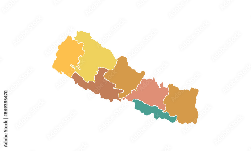 Map of Nepal isolated modern colorful style. for website layouts ...