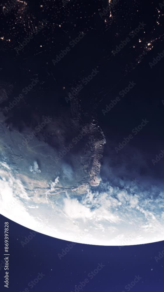 Rotating planet Earth. Motion. Rapid rotation of Earth with life ...