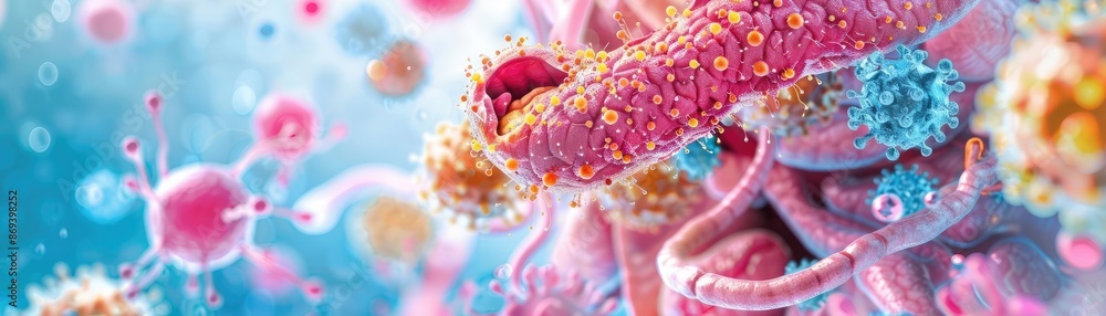 Artistic depiction of spleen anatomy highlighting immune functions ...