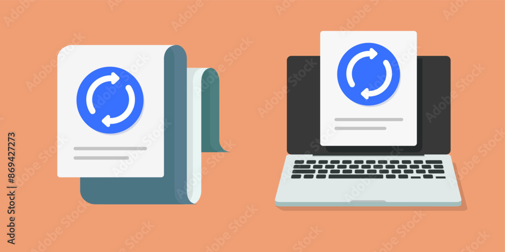 Update upgrade icon vector, online digital web synchronization symbol ...