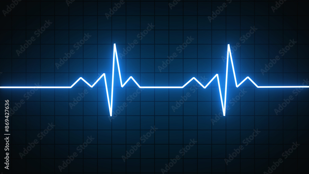 Nubes Globing Neon Heart Pulse Graphic Illustration Cardiogram ...