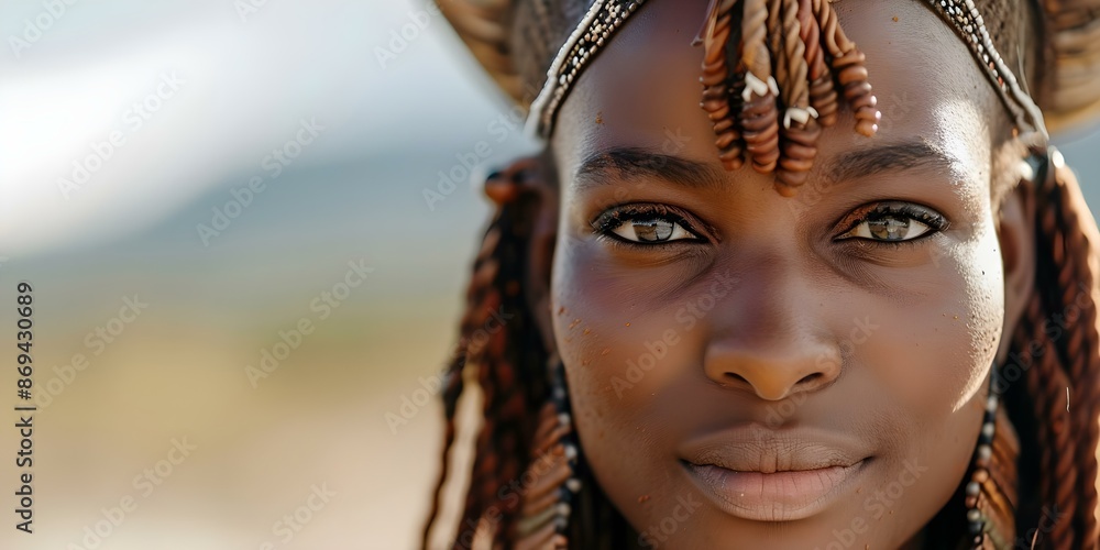 The Himba people are portrayed in traditional attire with unique ...