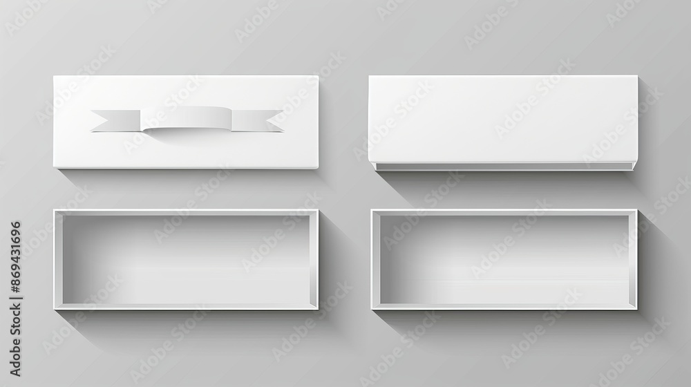 The white carton container with sleeve cover is an empty slide box with ...