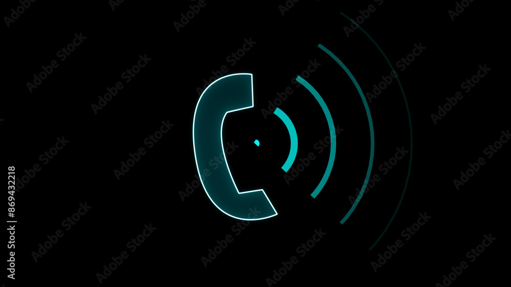Incoming call ring icon with black background Screen Animation of phone ...