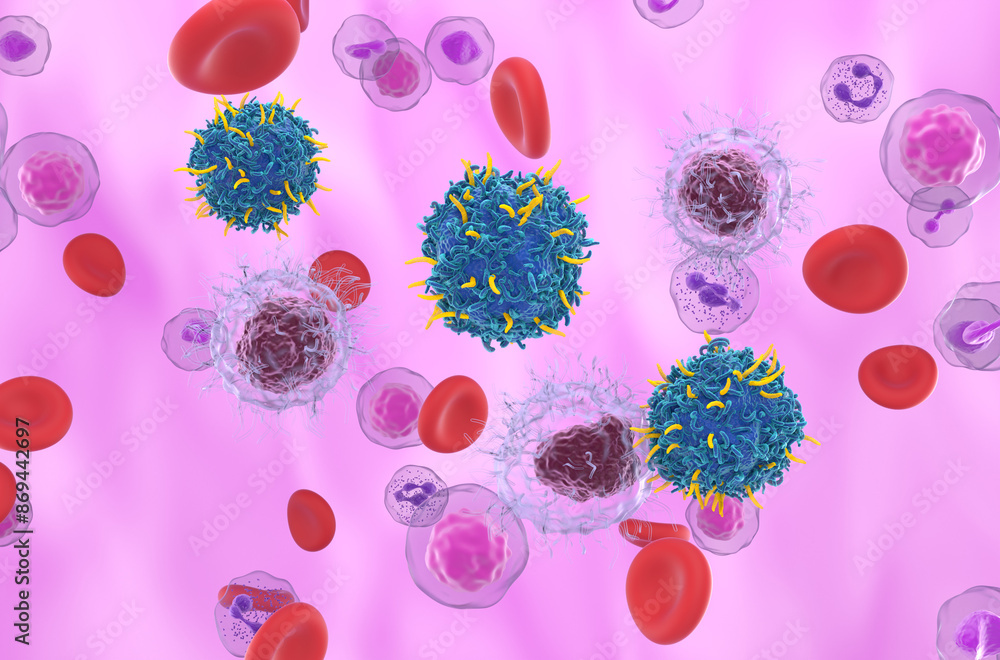 CAR T cell therapy in Hairy cell leukemia (HCL) - isometric view 3d ...