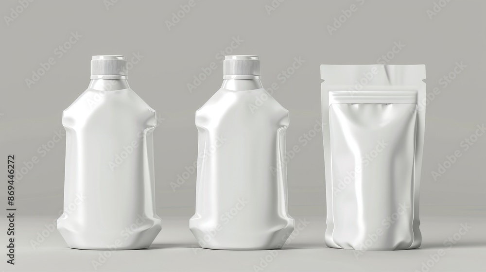 A mockup showing a disposable pouch or Doypack bag . A mockup showing a ...