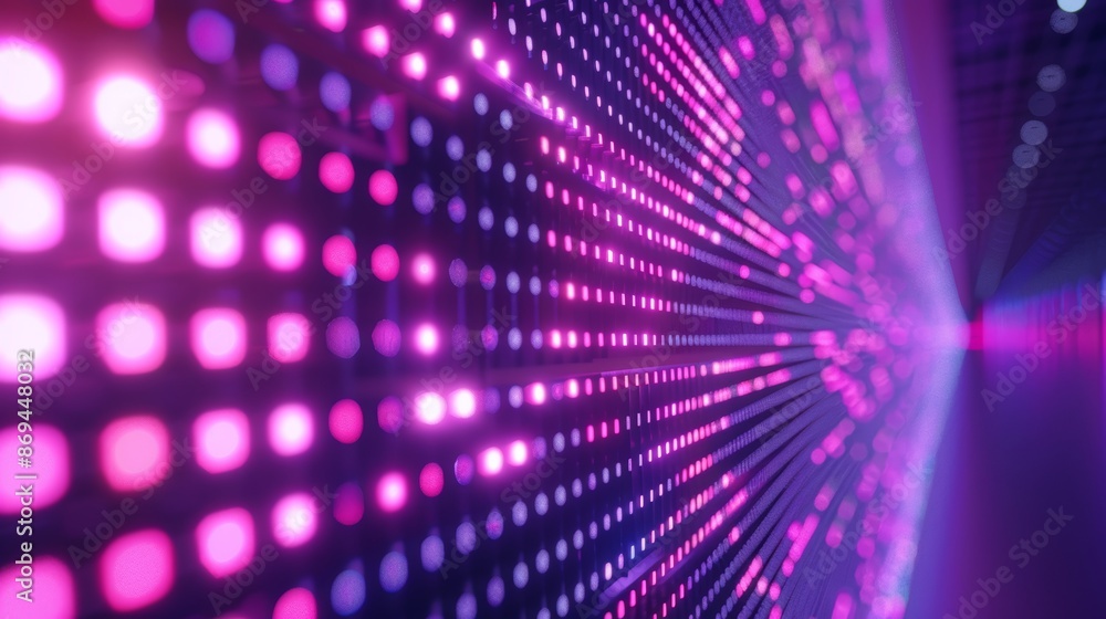 A purple abstract pixel texture video screen with a square noise effect ...