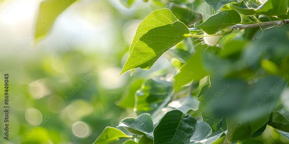 Silkworms weaving silk threads under ancient mulberry trees natures ...