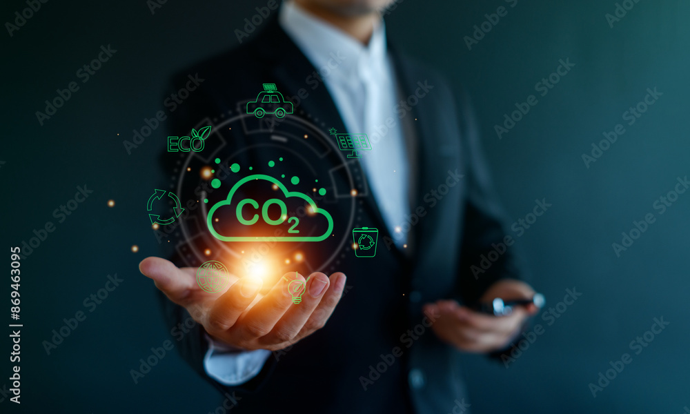 Concept of Reduce greenhouse gas emission for climate change,Green ...