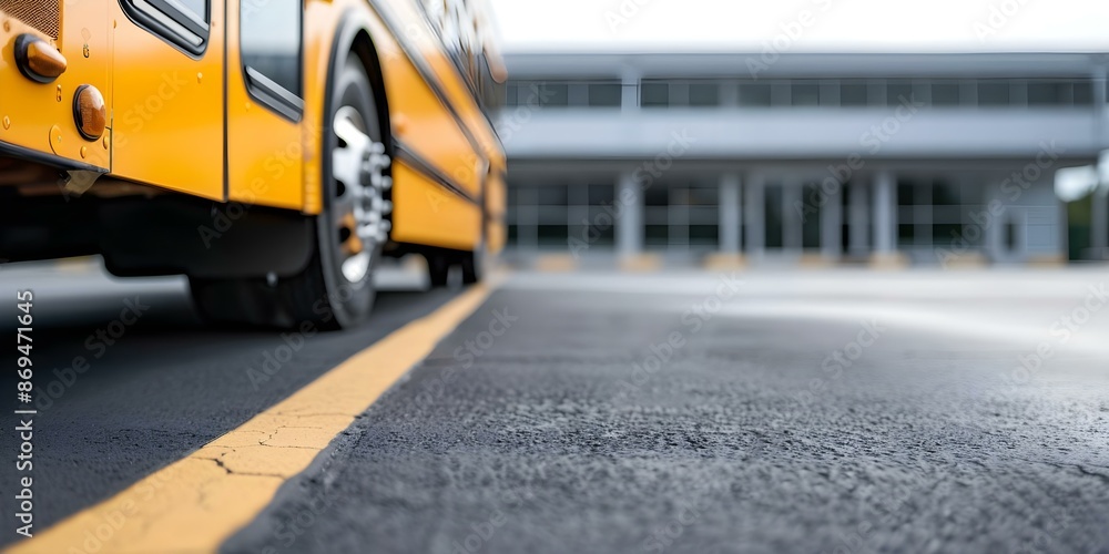 Bus driver parked in front of a school bus station. Concept School bus ...