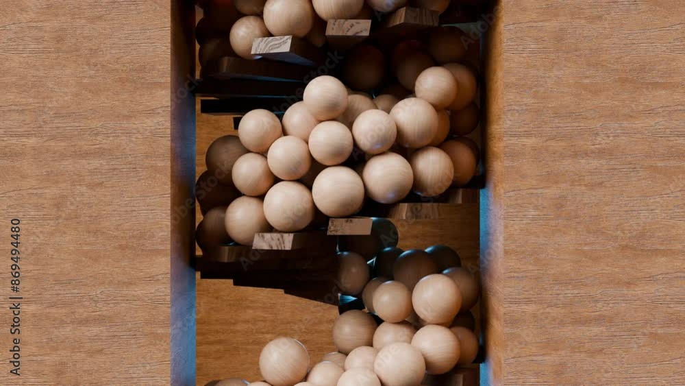 Oddly Satisfying wooden balls race run track, marble spheres racing ...
