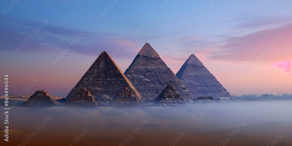 Giza Pyramid Complex In Egypt With Three Pyramids And Sphinx In Desert 5314