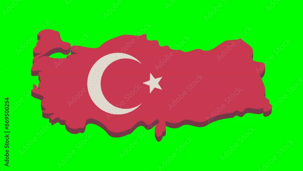 Animation of the appearance of the map of Turkey in the colors of the ...