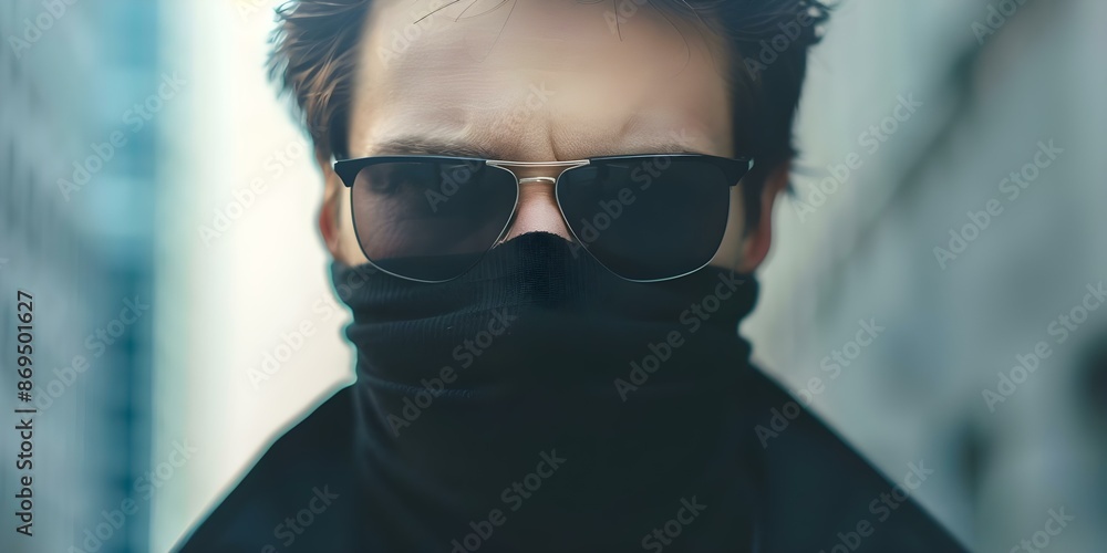 Interview with a Man Wearing a Mask on the Street. Concept Man ...