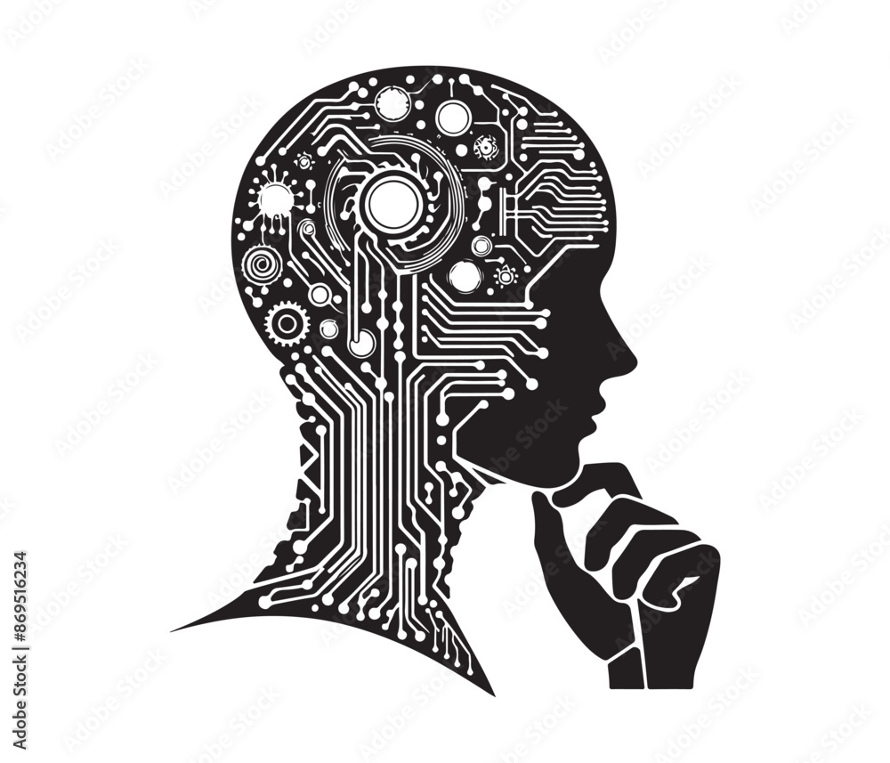 artificial intelligence vector art graphic resources silhouette vector ...