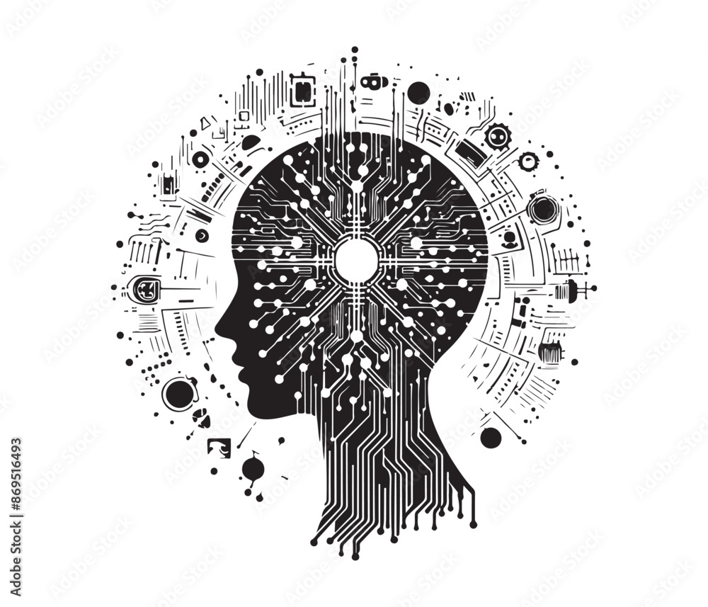 artificial intelligence vector art graphic resources silhouette vector ...