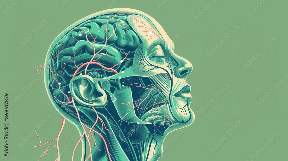Lymphatic system, labeled lymph nodes and vessels, educational poster ...