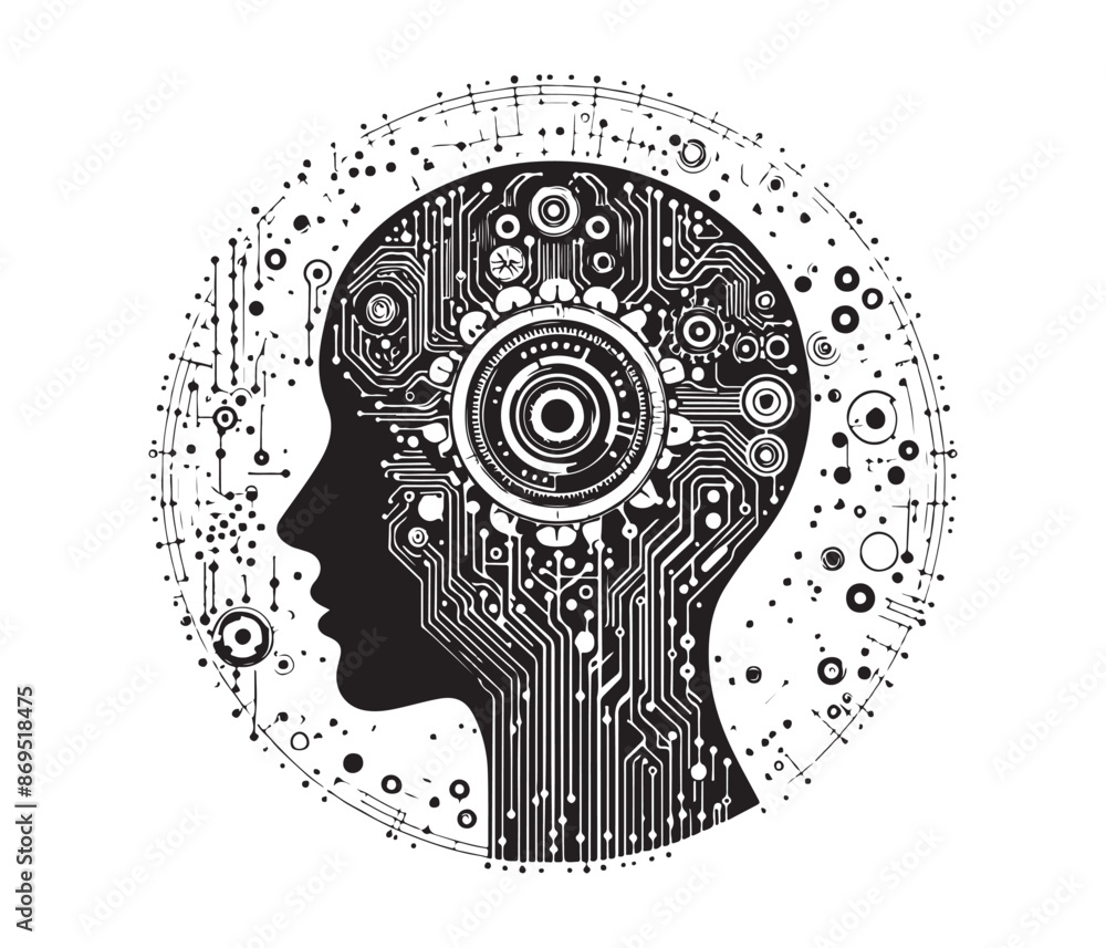 artificial intelligence vector art graphic resources silhouette vector ...