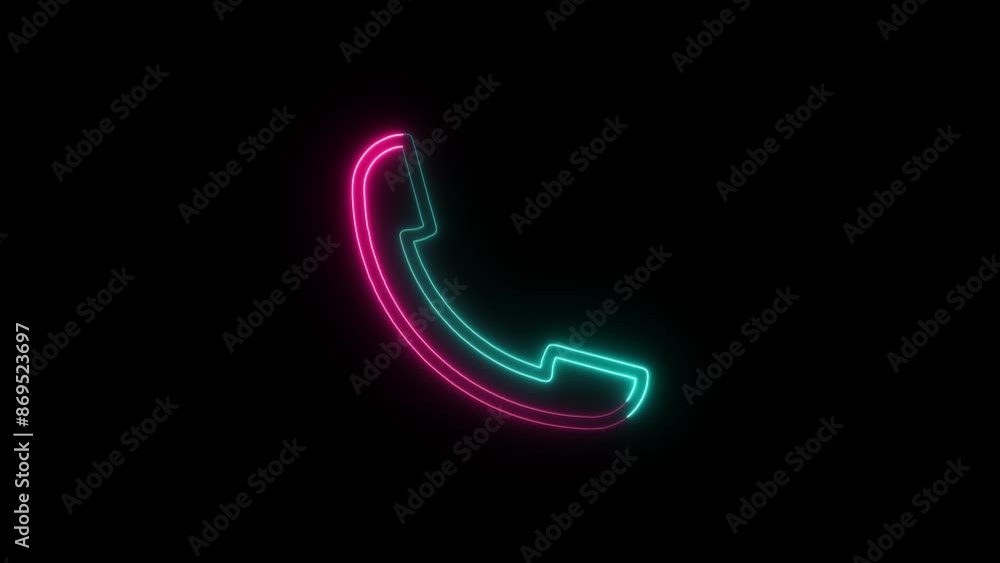 Abstract neon sing call icon animation ,beautiful call icon animation ...