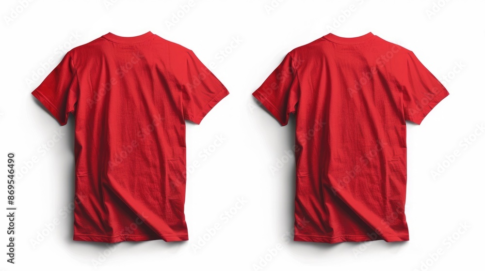 Blank Red Shirt. Front and Back Views of T-shirt for Advertising ...