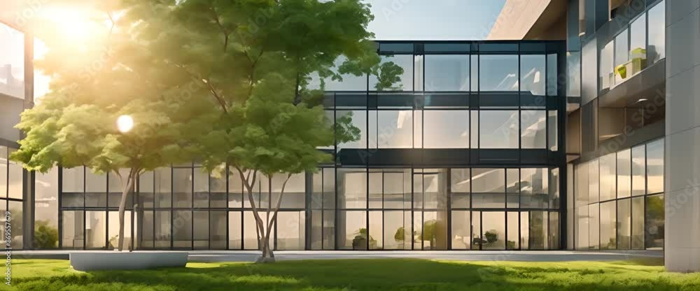 Sustainable green building Eco friendly building Sustainable glass ...