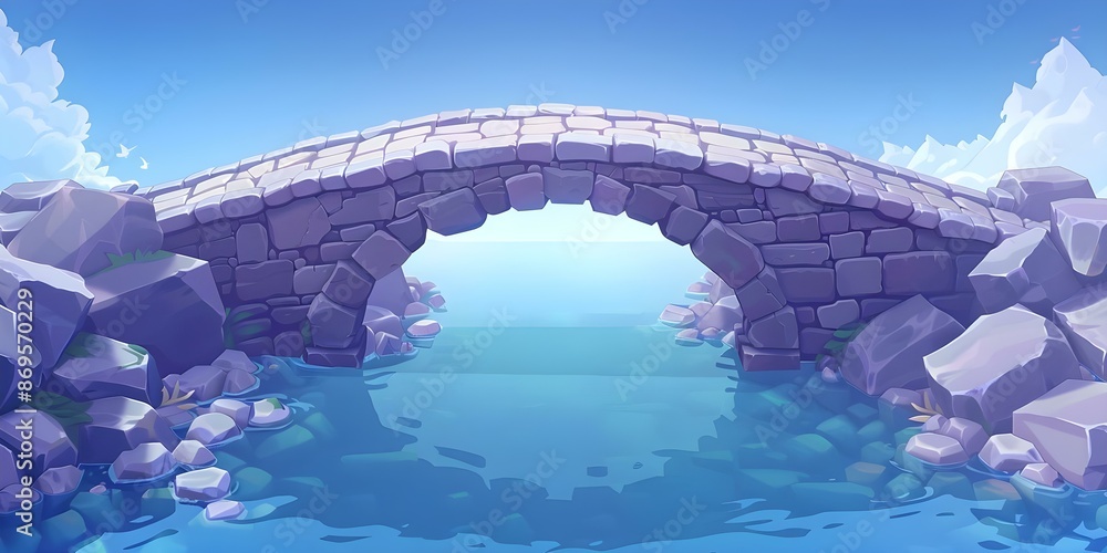 Creating a 2D Cartoon Stone Bridge Over a River for a Mobile Game ...