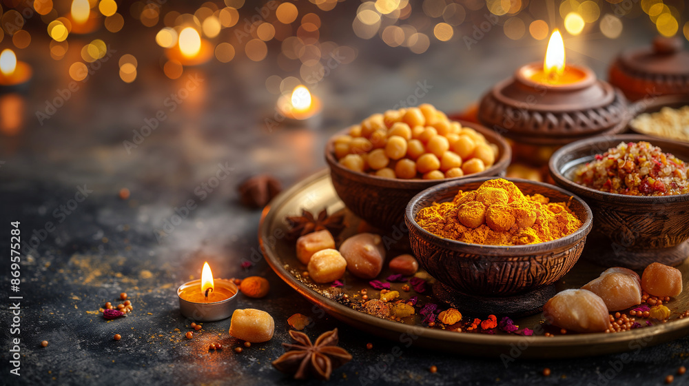 Diwali symbol concepts with light drop splash isolated on dark ...