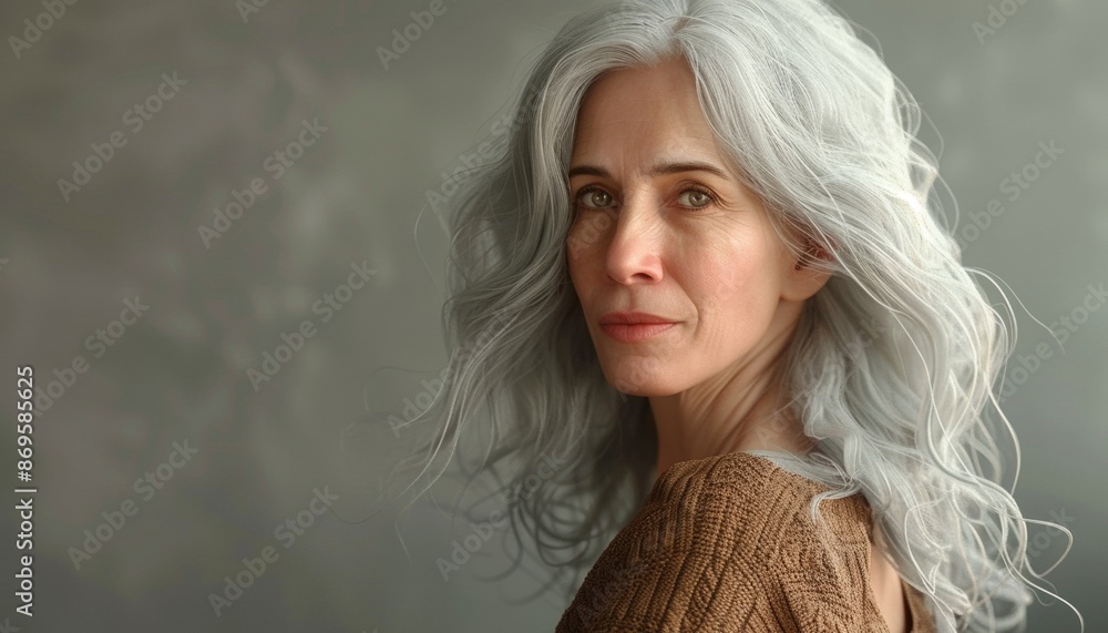 Beautiful Sophisticated Well Maintained 60-Year-Old Woman with Graceful ...