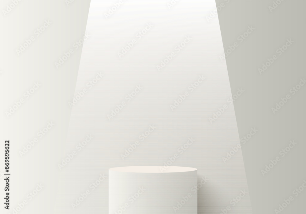 Light realistic 3D podium. Studio showroom pedestal, showcase mockup ...