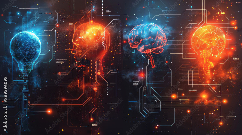 General purpose technology, as a 4 parts picture with 4 elements ...