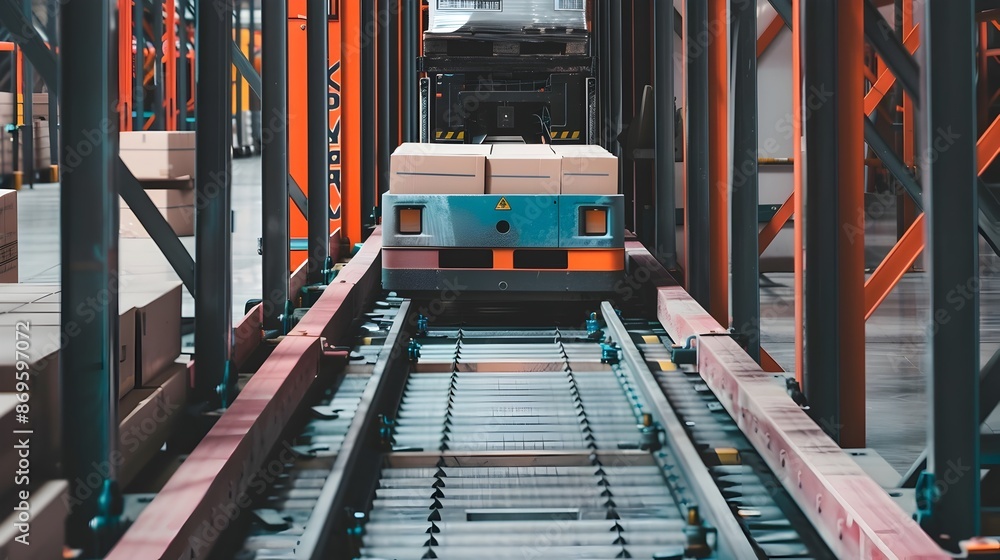 Autonomous Guided Vehicles Transporting Goods in Automated Industrial ...