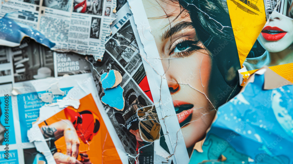 Collage of magazine pages displaying attention-grabbing articles and ...