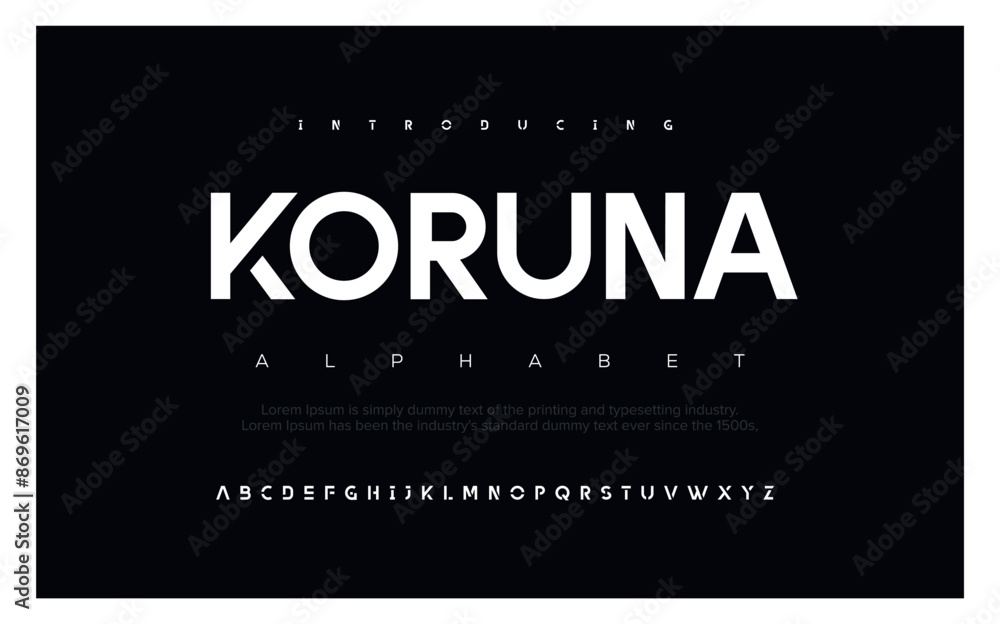 Koruna Modern Bold Font and Heavy Font. Typography urban style alphabet fonts for fashion, sport ...