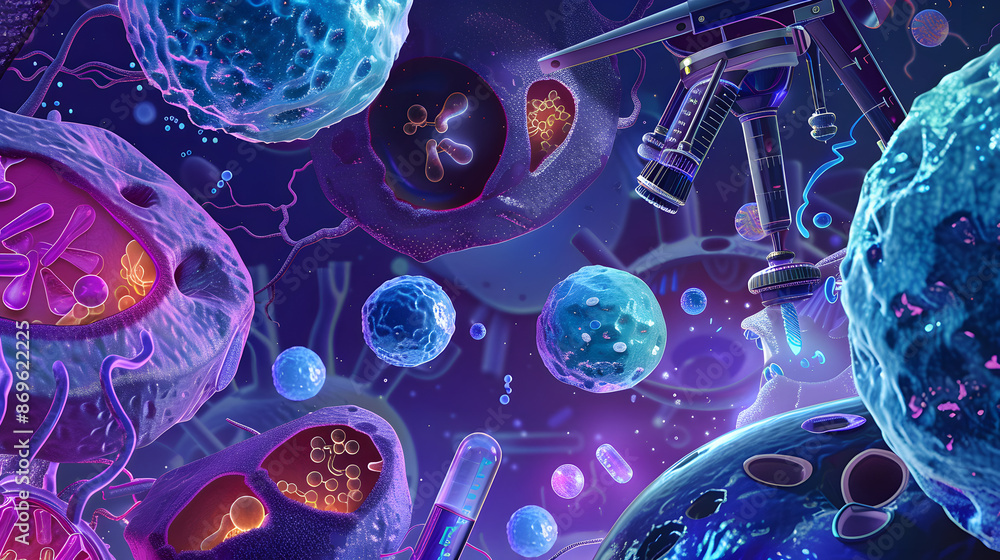 Abstract illustration cellular therapy cell differentiation ...