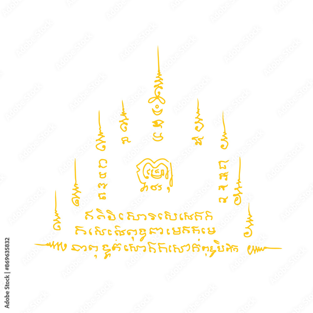 Gold Thai Sak Yant Symbol | Icon,PNG, Tattoo Clipart, Sticker ...