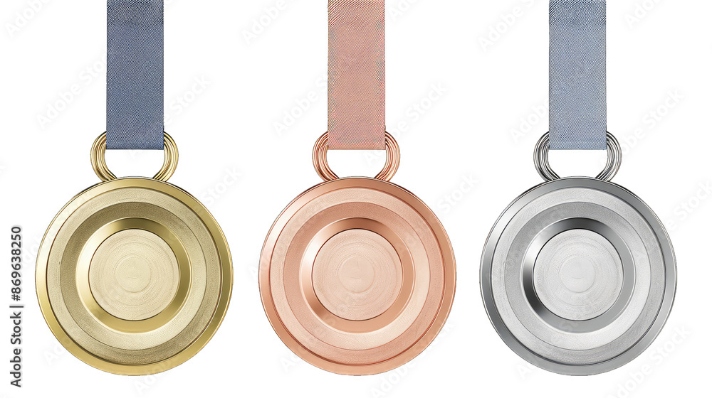 Concept 2024 Summer Olympics, gold medal, silver medal, bronze medal ...