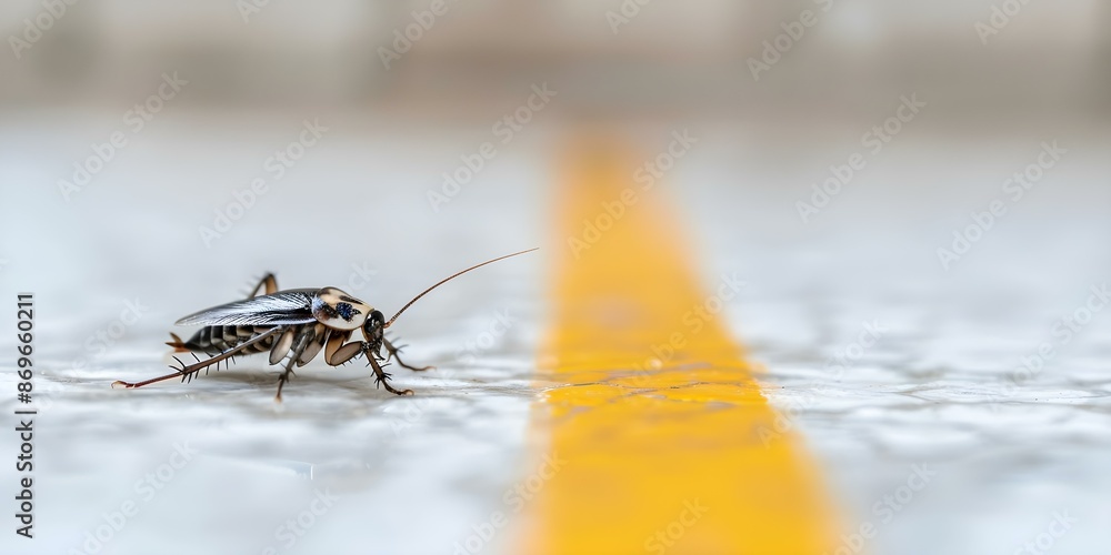 Warning sign of a dangerous cockroach infestation in a dirty home ...